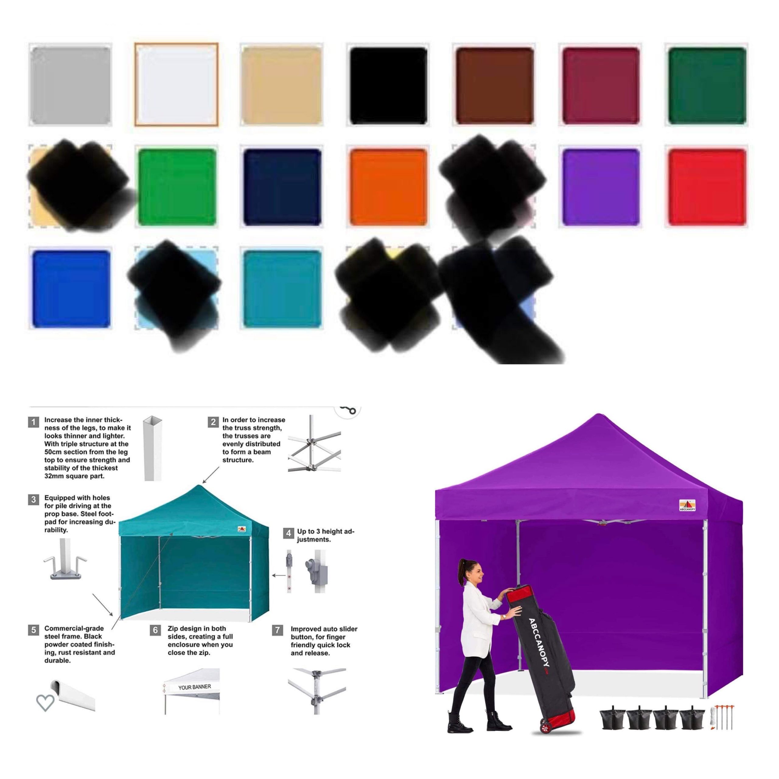 10x10 Pop Up Tent - French Bull Dog Club of America