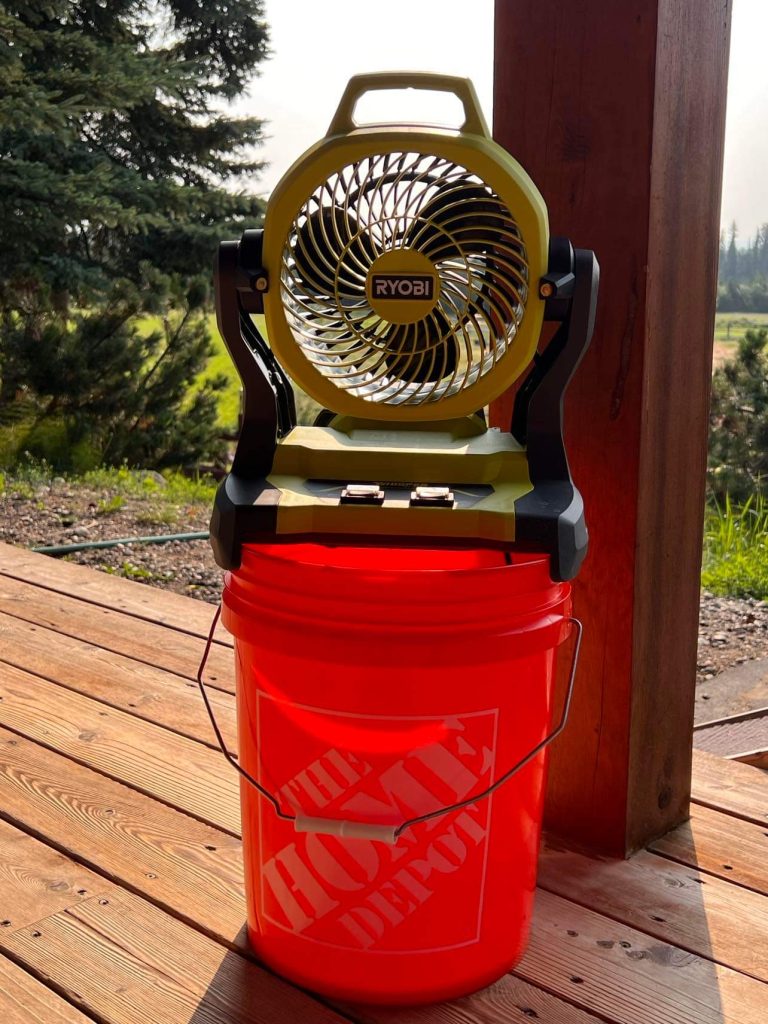 Ryobi Misting Bucket Top Fan - French Bull Dog Club of America