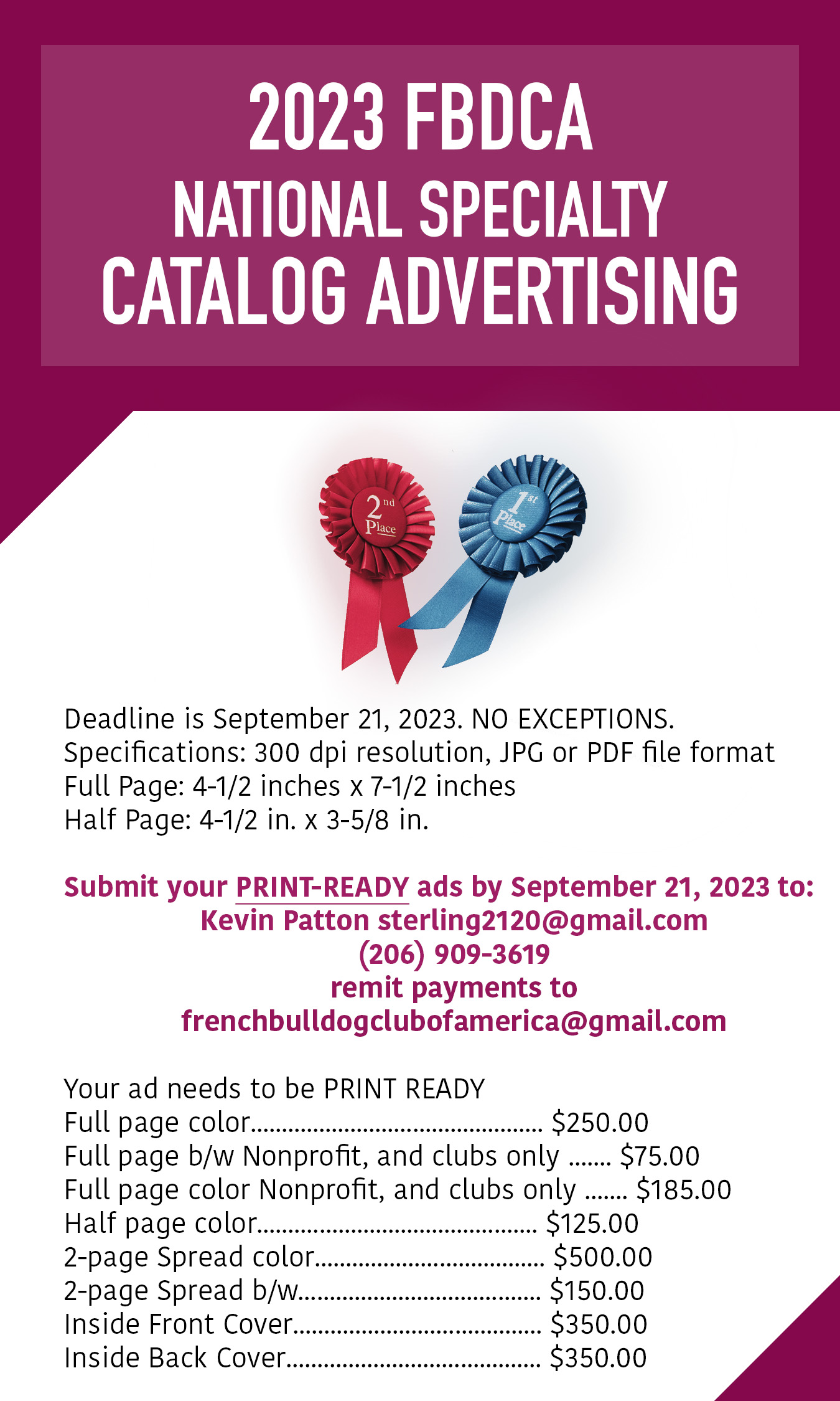 2023 National Advertising - French Bull Dog Club of America